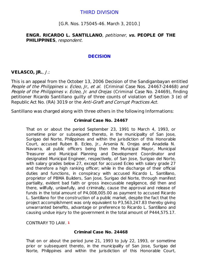 62.people v. Santillano, 614 SCRA 164 | PDF | Evidence (Law) | Plea