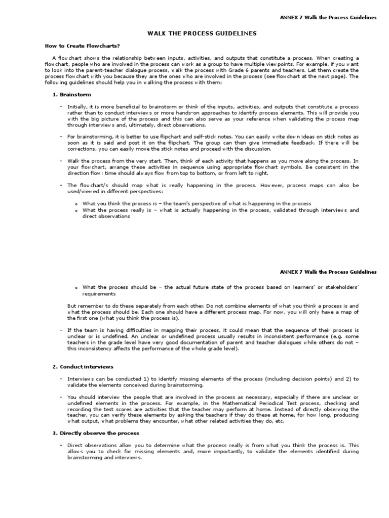 Annex 7 Walk The Process Guidelines OHSP-ALS | PDF | Epistemology ...