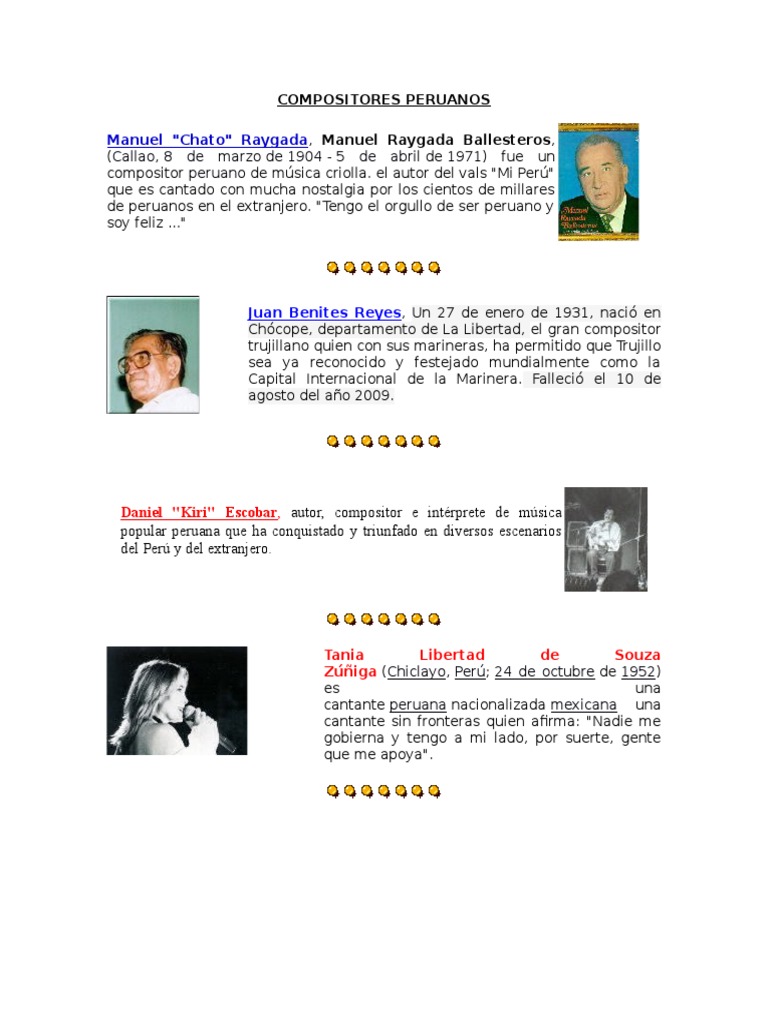 Compositores Peruanos Destacados | PDF