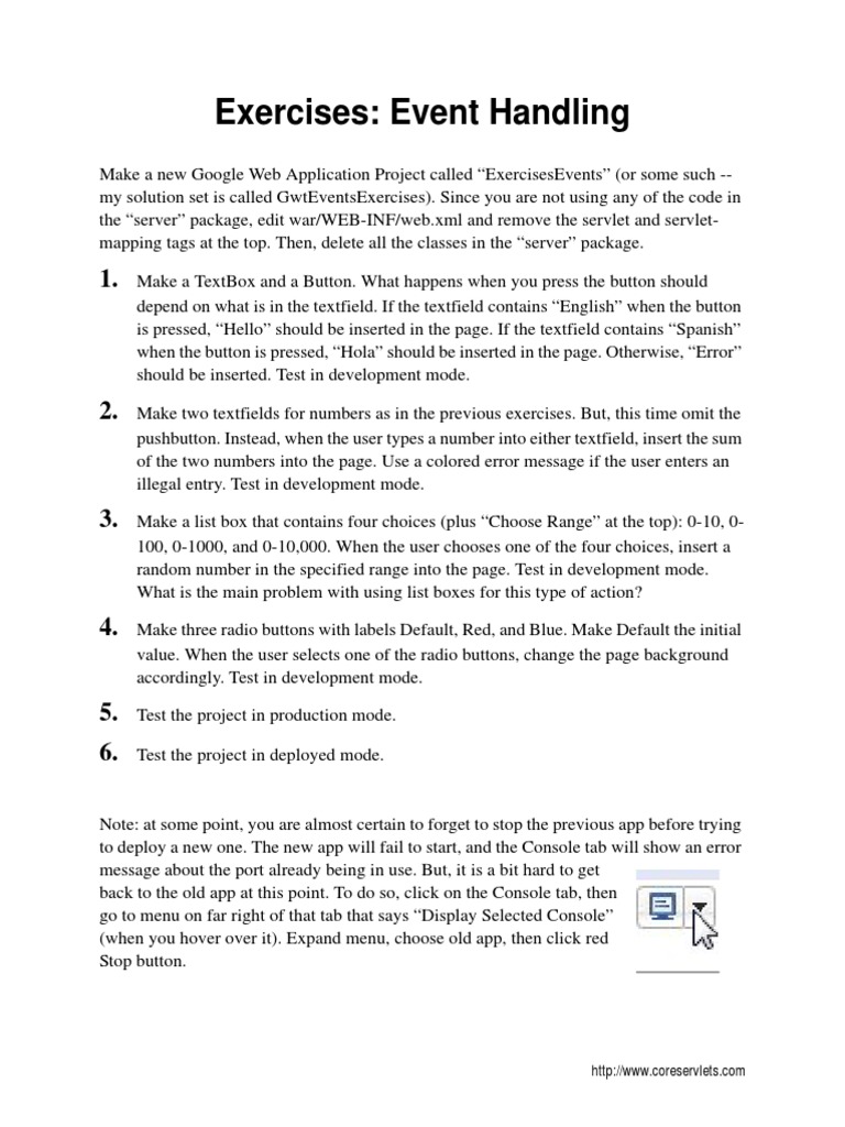 Exercises GWT Events | PDF