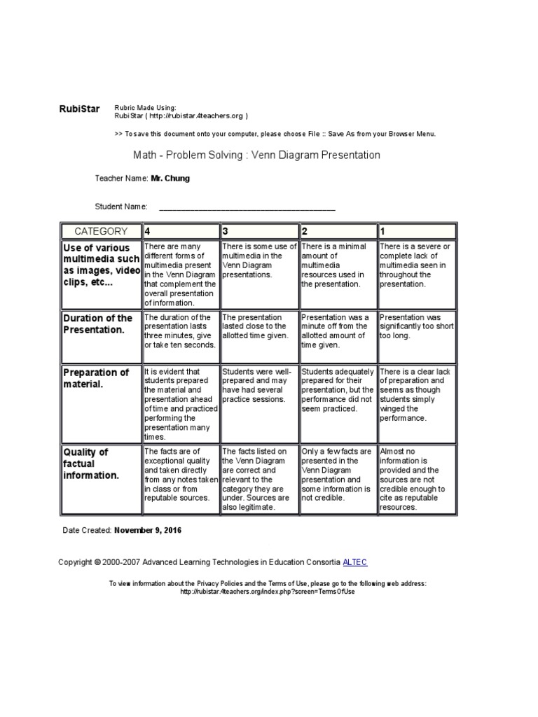 Rubric | PDF