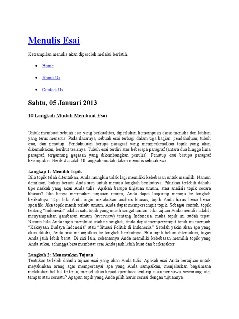 Panduan Lengkap Menulis Esai | PDF