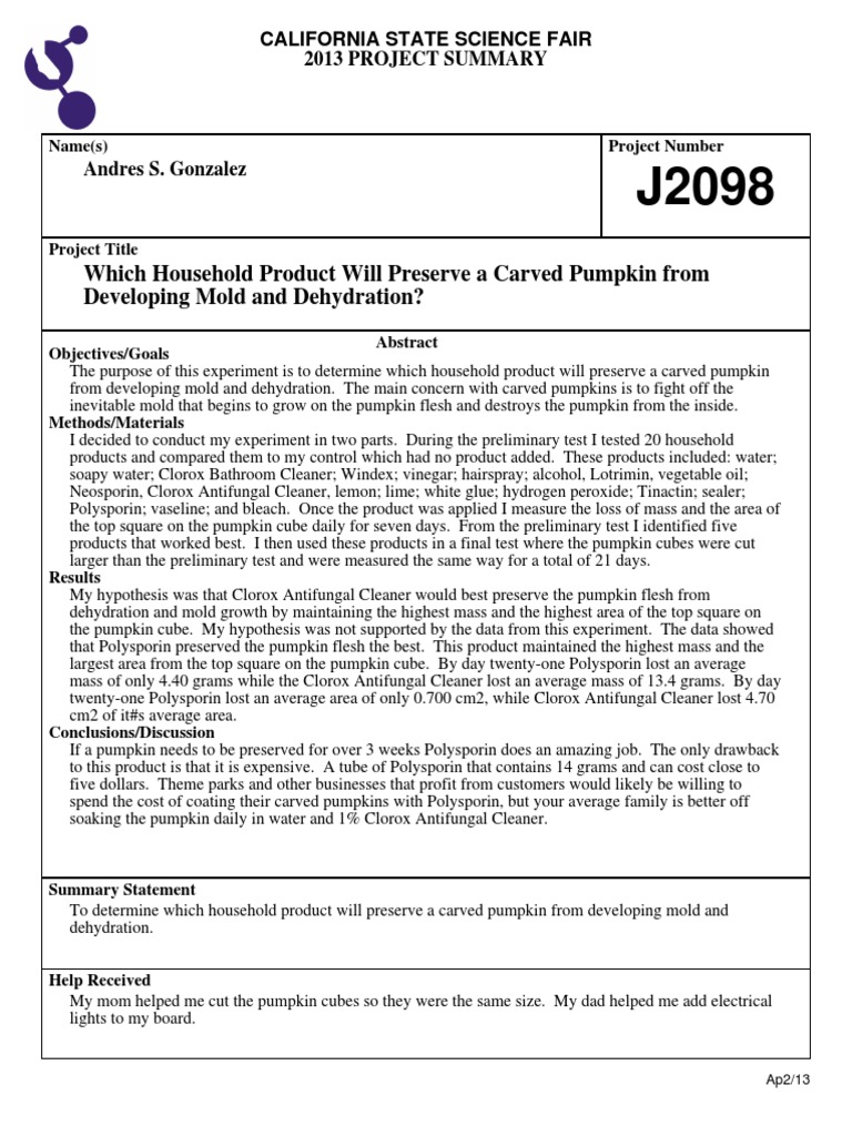 Food Preservation Project | PDF | Experiment | Nature