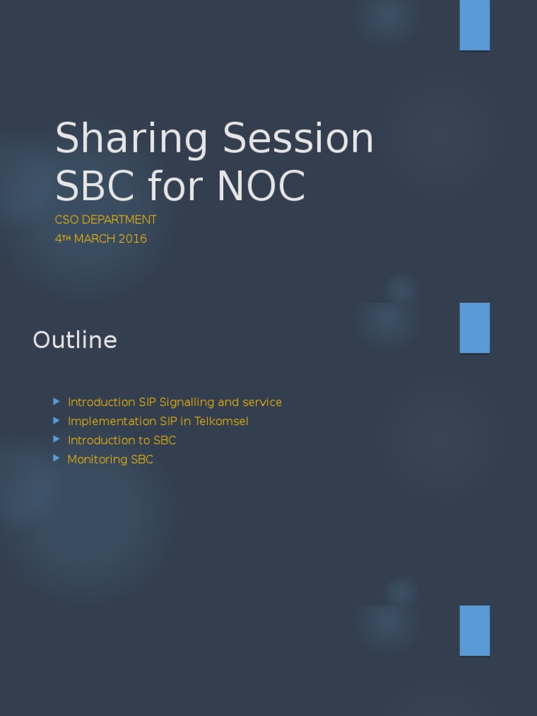 Sharing Session SBC For NOC | PDF | Session Initiation Protocol | Voice ...