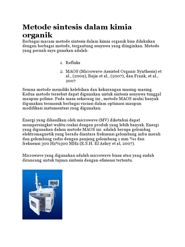 Metode Sintesis Dalam Kimia Organik | PDF