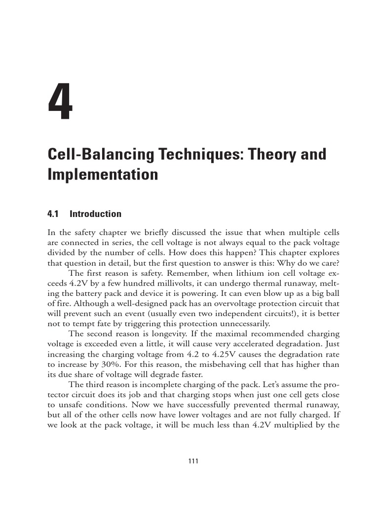 Cell Balancing Theory | PDF | Battery (Electricity) | Battery Charger