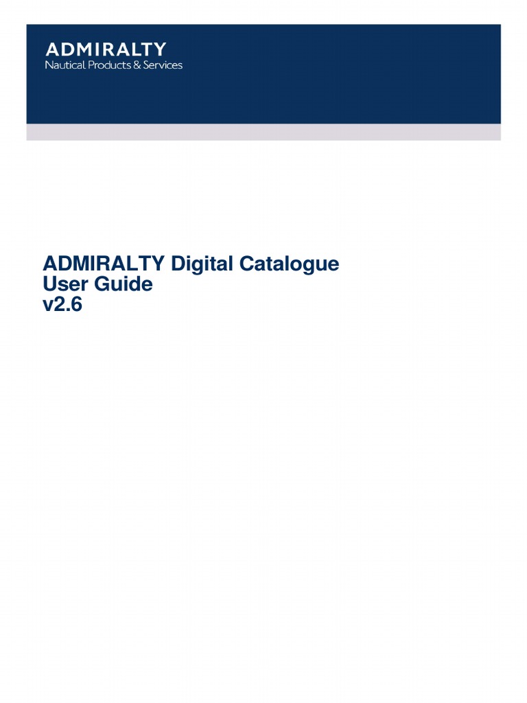 Admiralty Digital Catalogue Guide | PDF | Menu (Computing) | Computer File