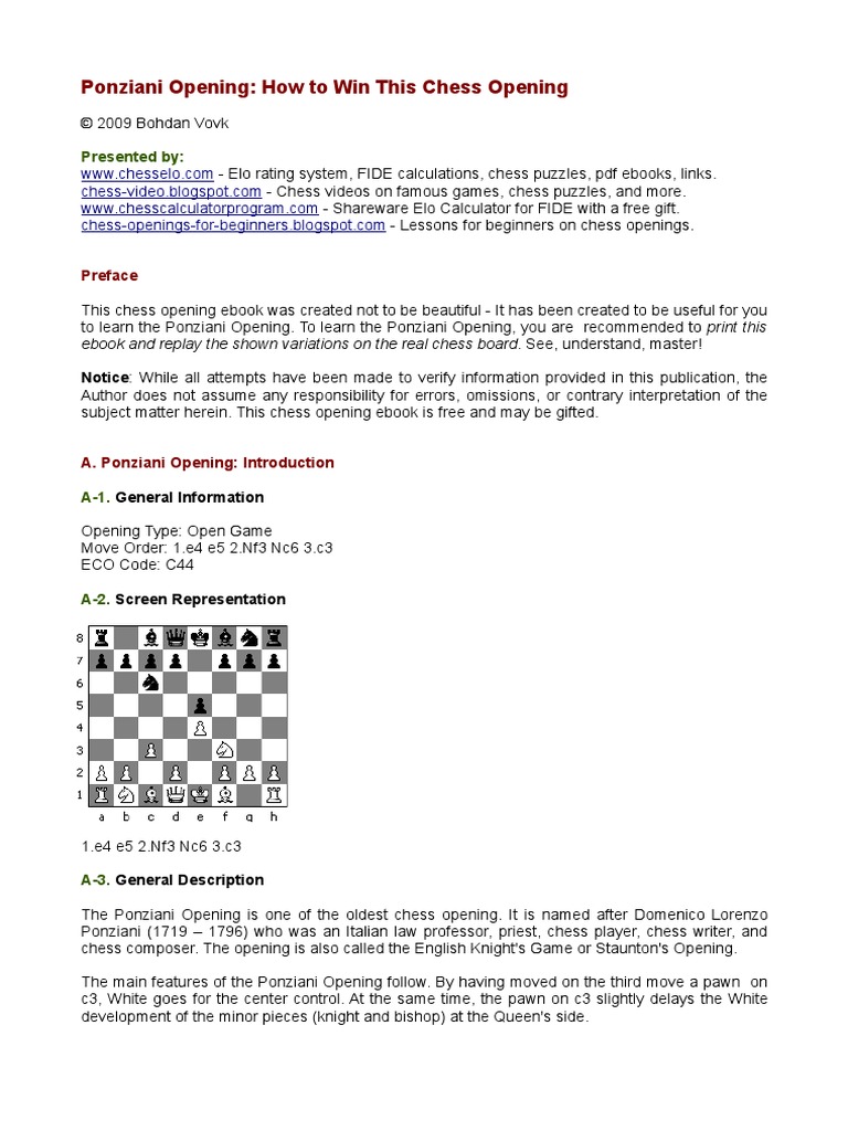 ponziani-opening-1.pdf | Chess Openings | Game Theory