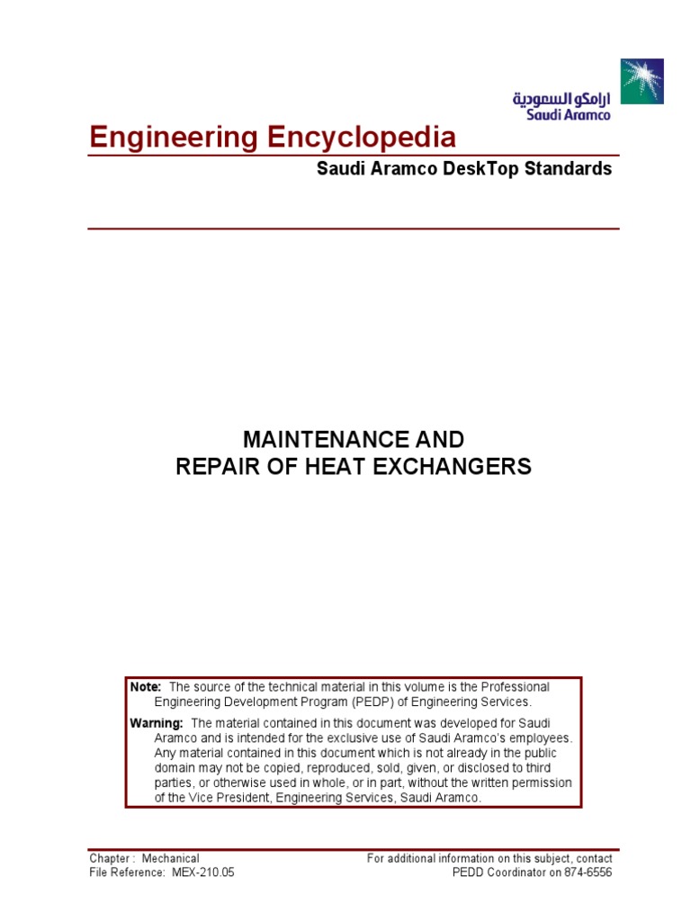 Maintenance and Repair of Heat Exchangers PDF | PDF | Corrosion | Heat ...
