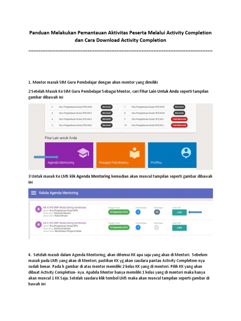 Cara Melakukan Download Activity Completion | PDF