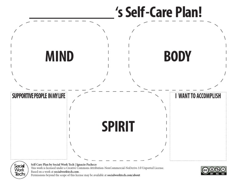 Self Care Plan Worksheet | PDF