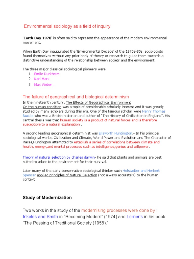 Environmental Sociology | PDF | Sociology | Max Weber