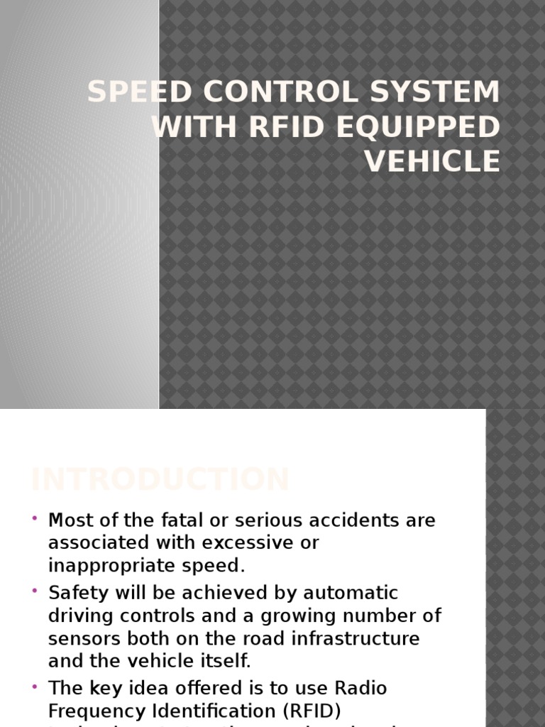 Speed Control System With Rfid Equipped Vehicle | PDF | Electric Motor ...