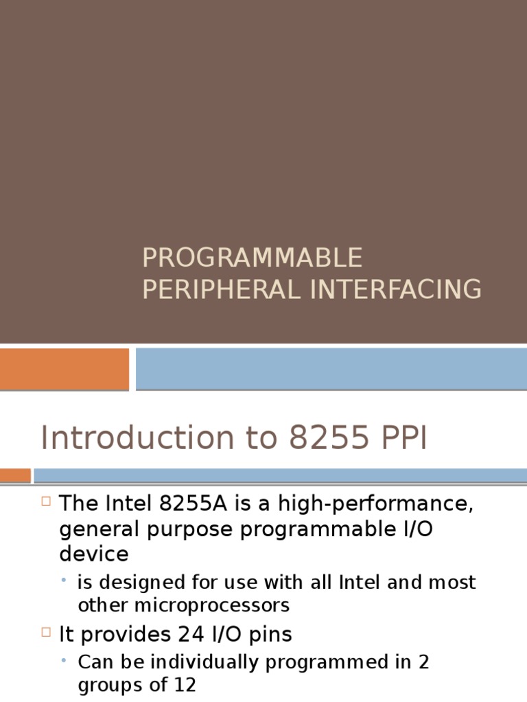 Programmable Peripheral Interfacing | PDF | Input/Output | Computer Architecture