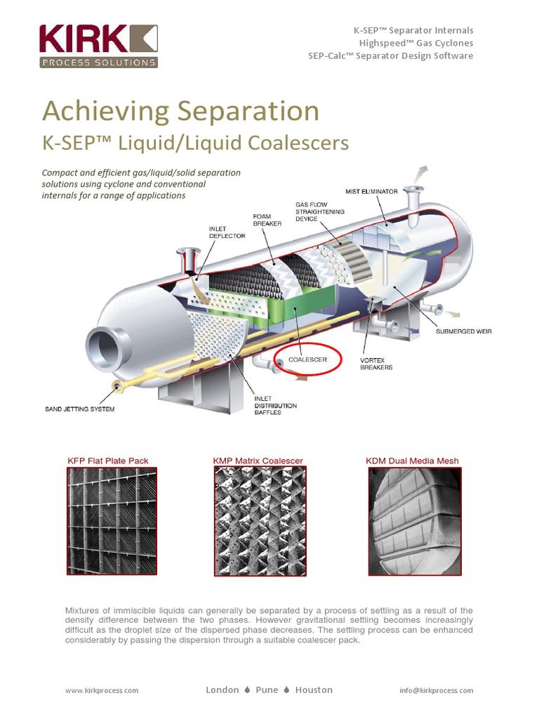 KIRK - KSEP Liquid Coalescers | PDF | Technology & Engineering