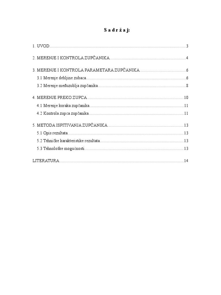 Merenje I Kontrola Zupcanika | PDF