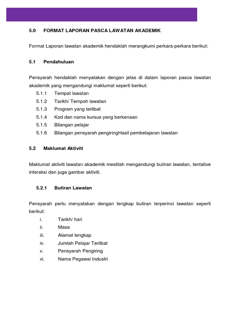 Contoh Laporan Lawatan | PDF