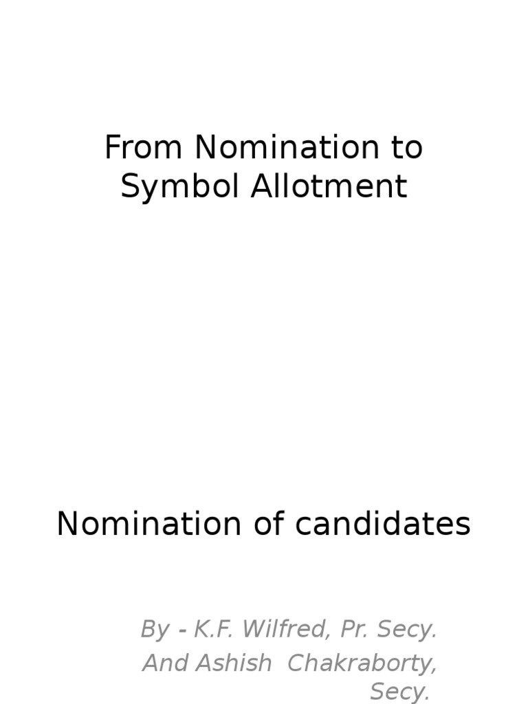 From Nomination To Symbol Allotment | PDF