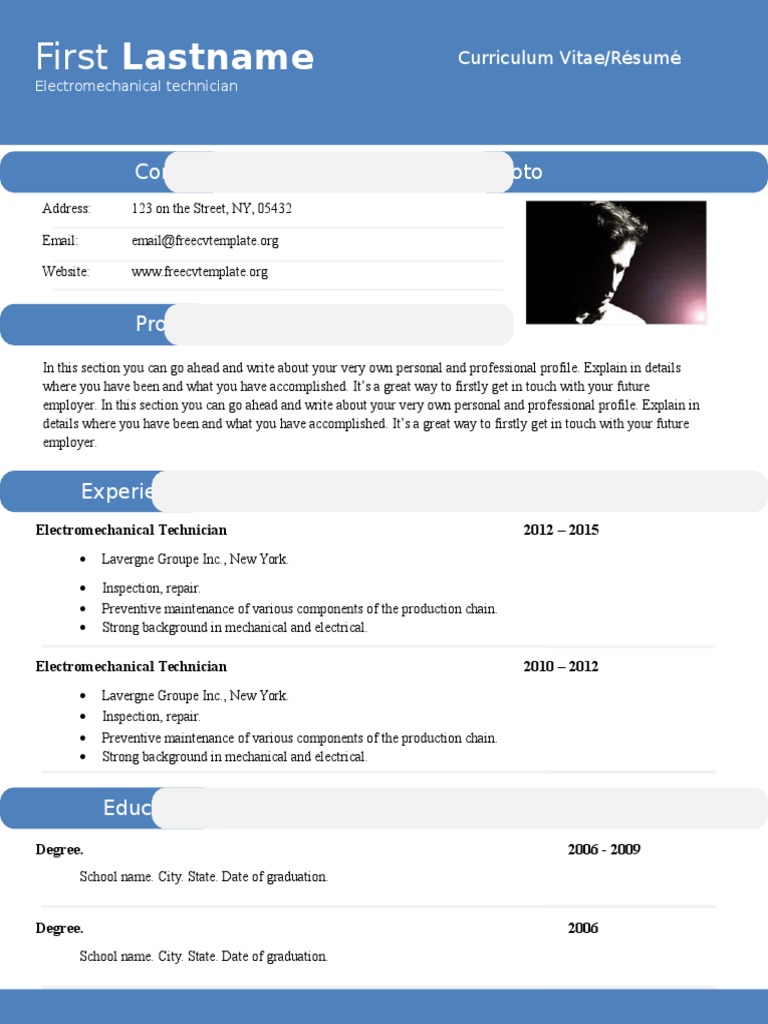 Free CV Template 897 | PDF