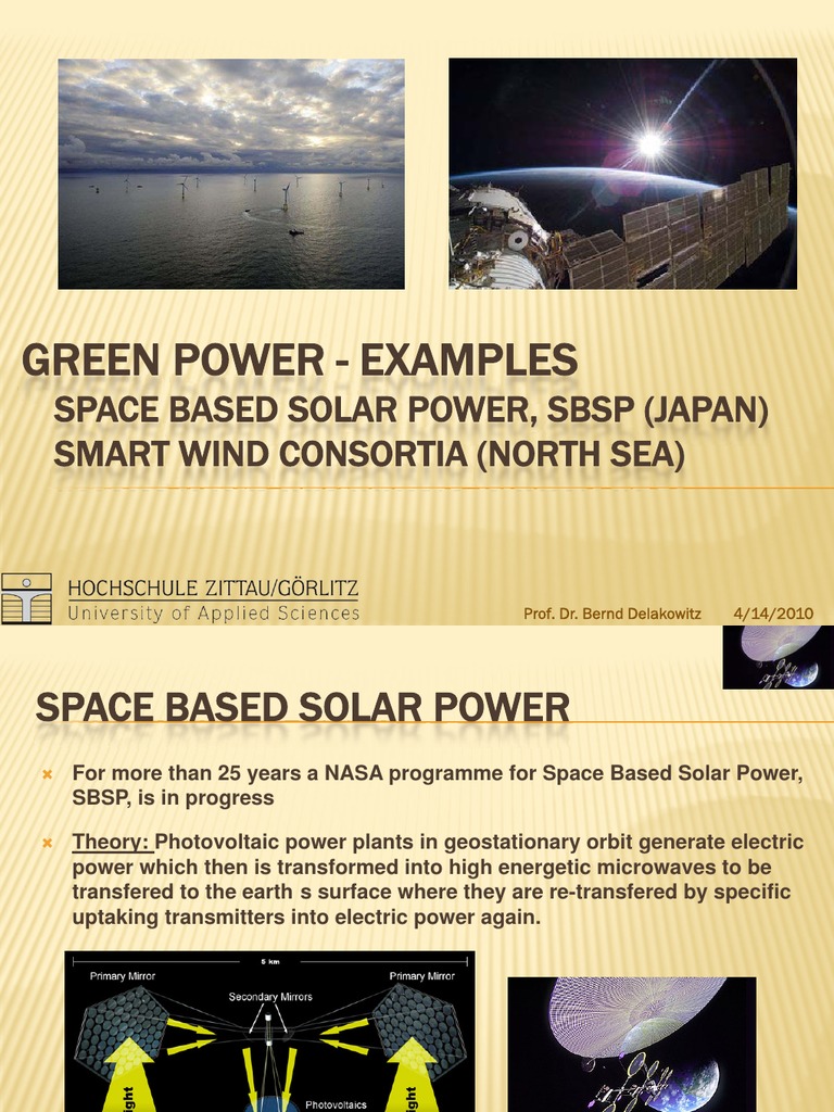 Green Power - Examples: Space Based Solar Power, SBSP (Japan) Smart ...