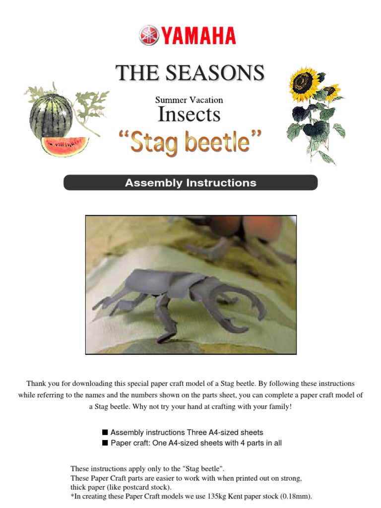 Assembly Instructions: Assembly Instructions Three A4-Sized Sheets ...