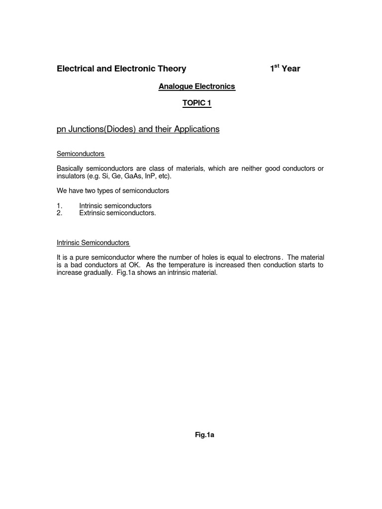 Understanding Diodes and Their Applications Through Intrinsic and Extrinsic Semiconductors | PDF ...