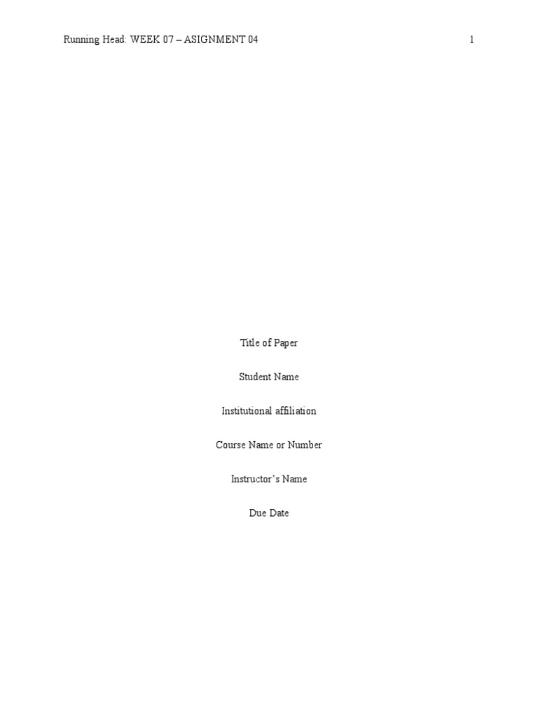 Apa Cover Page Sample | Pdf