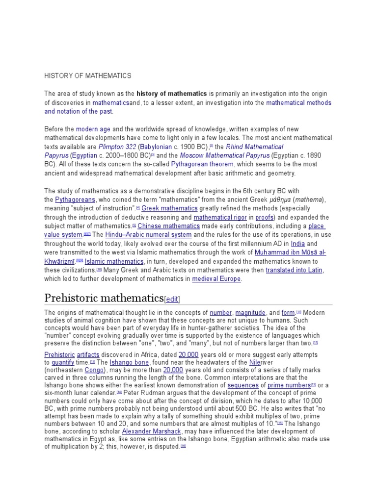 Prehistoric Mathematics: Plimpton 322 Rhind Mathematical Papyrus Moscow ...