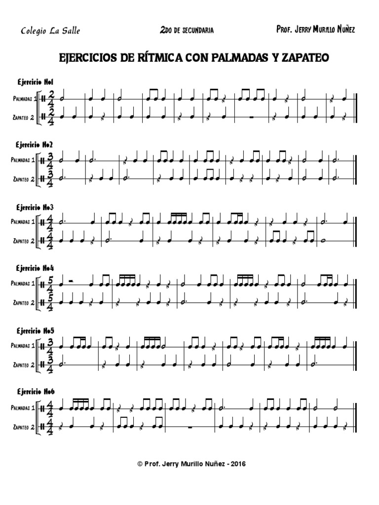 Ejercicios de Ritmica A 2 VOCES (2do Sec) | PDF