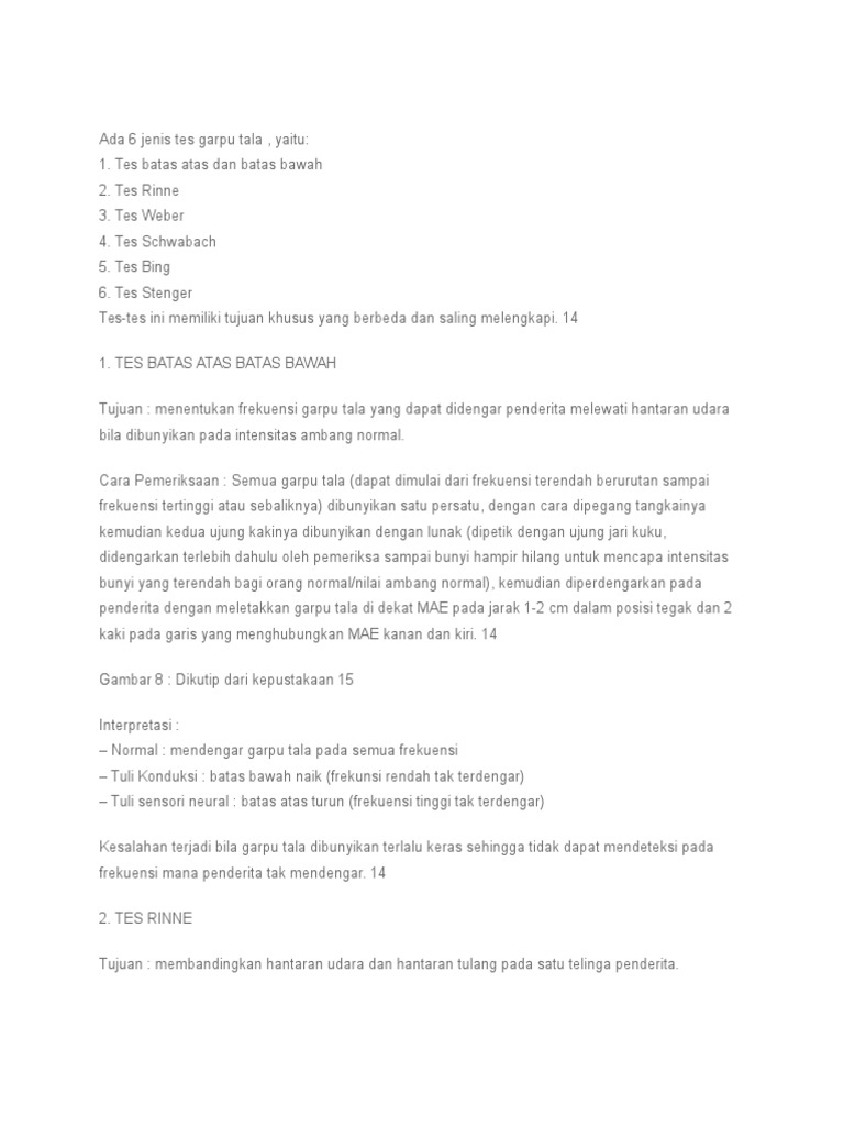 Ada 6 Jenis Tes Garpu Tala | PDF