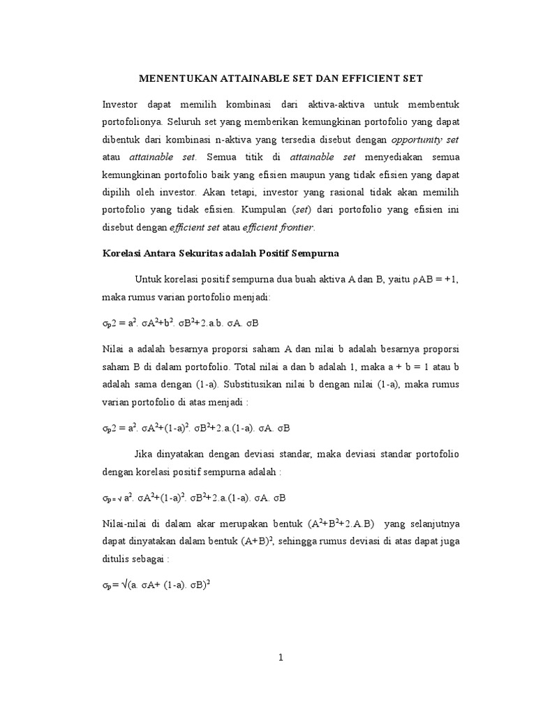 Menentukan Attainable Set Dan Efficient Set | PDF | Metode & Bahan Ajar