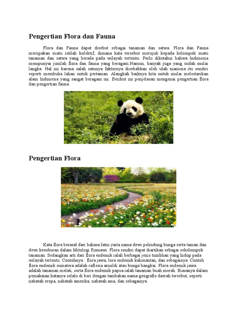 Pengertian Flora Dan Fauna | PDF