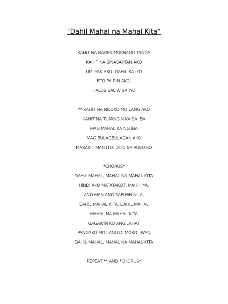 Dahil Mahal Na Mahal Kita | PDF