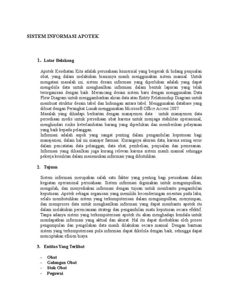Sistem Informasi Apotek | PDF | Bisnis