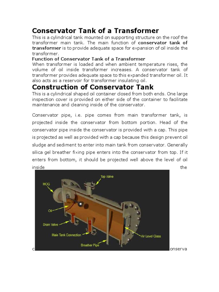 Conservator Tank of a Transformer | Transformer | Silicon Dioxide
