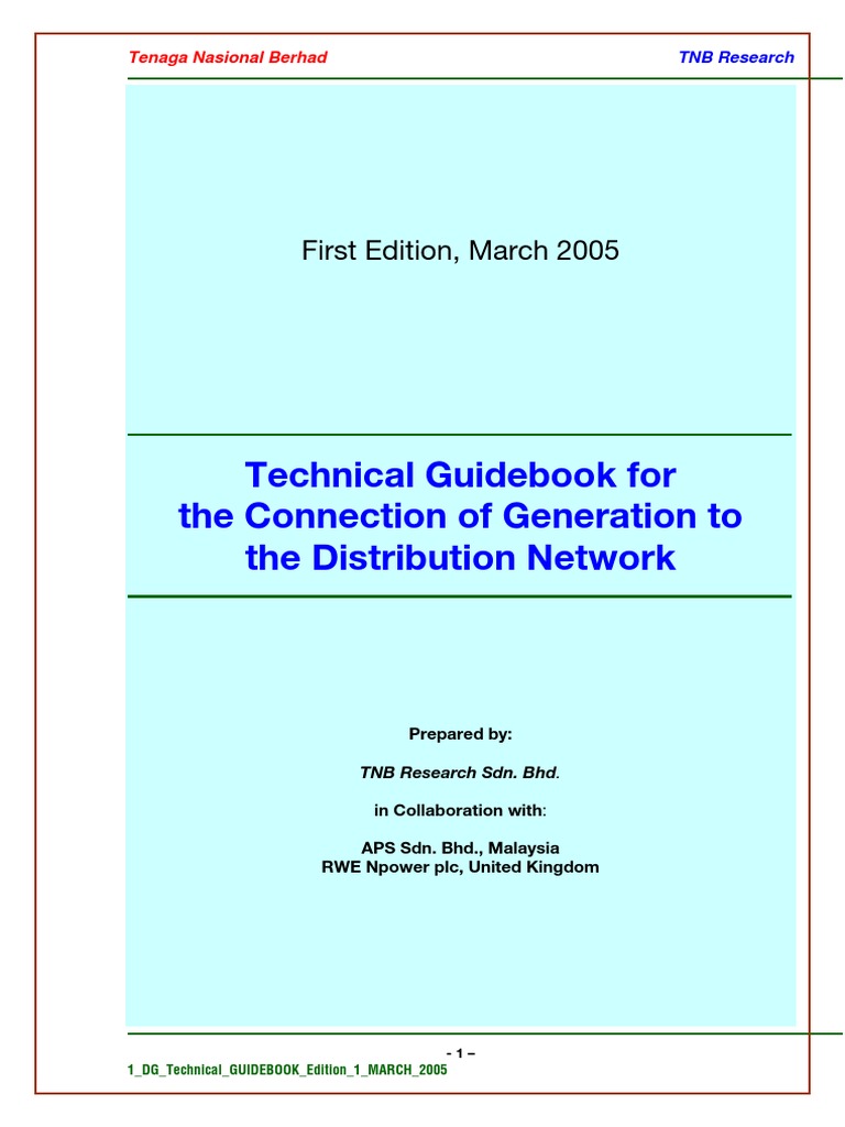 TNB Tech Guidebook For The Connection of Generation To The Distn ...