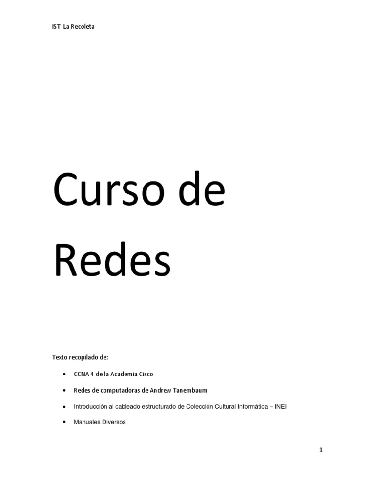 01 Introducción A Las Redes | PDF | Wiki | Red de computadoras