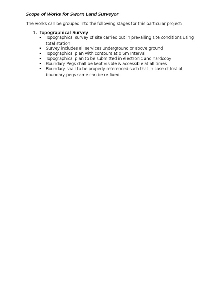 Scope of Survey Works | PDF