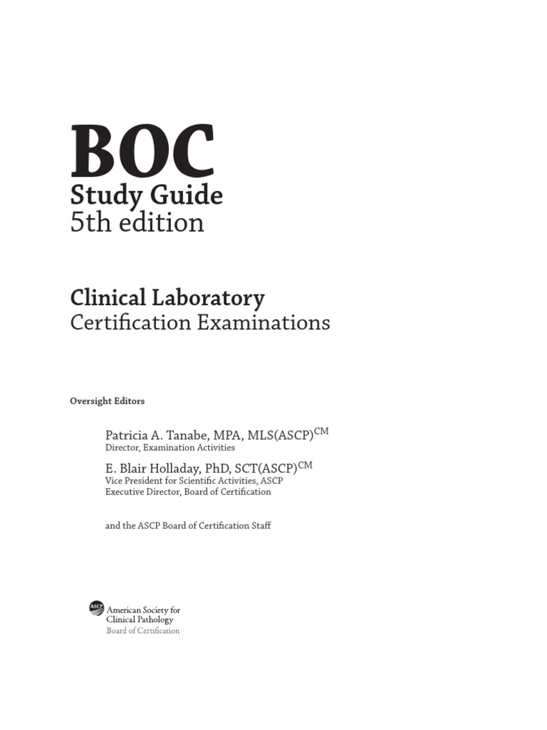 ASCP BOC Study-Guide 5e Contents | PDF | Professional Certification ...