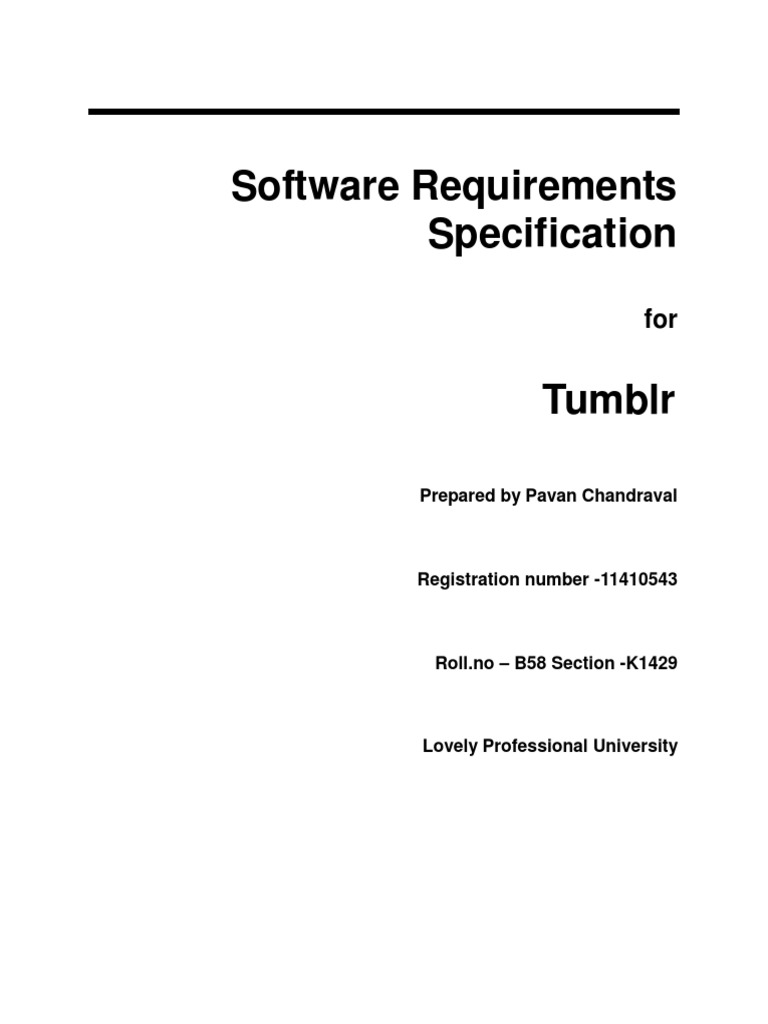 Srs For Tumblr | PDF | Input/Output | Microblogging