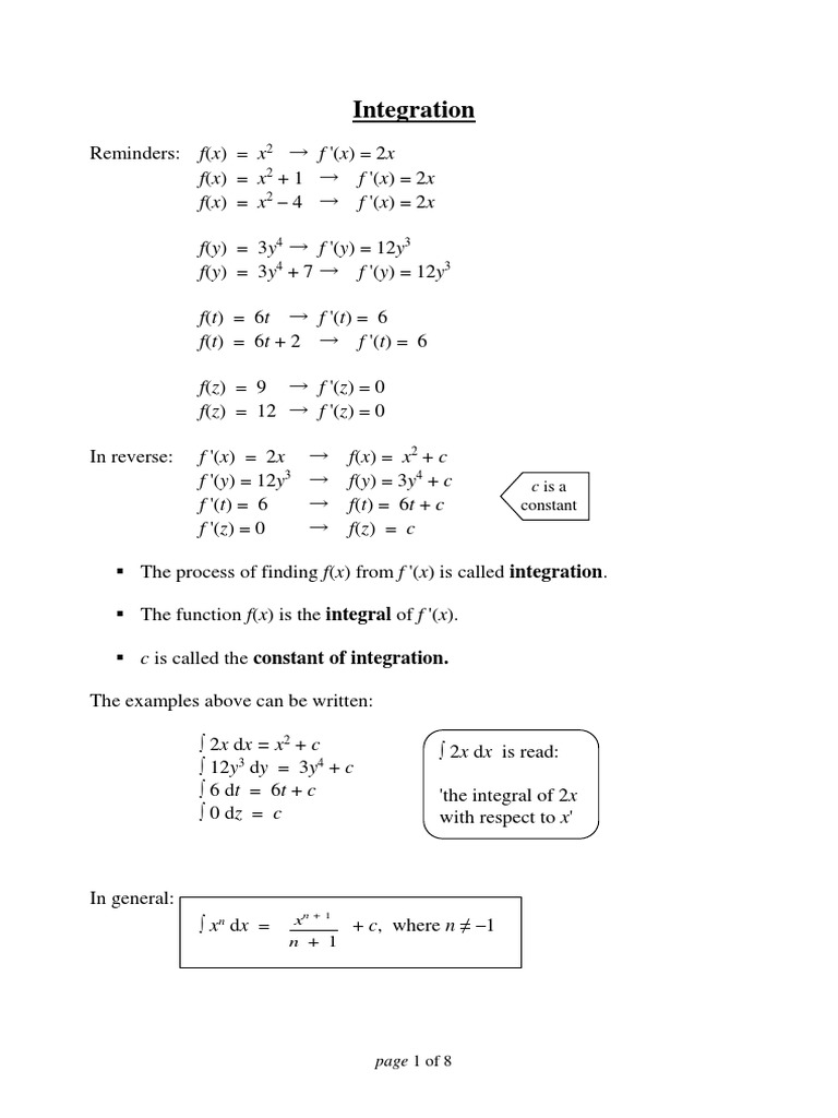 Integration Pdf Integral Cartesian Coordinate System 2406