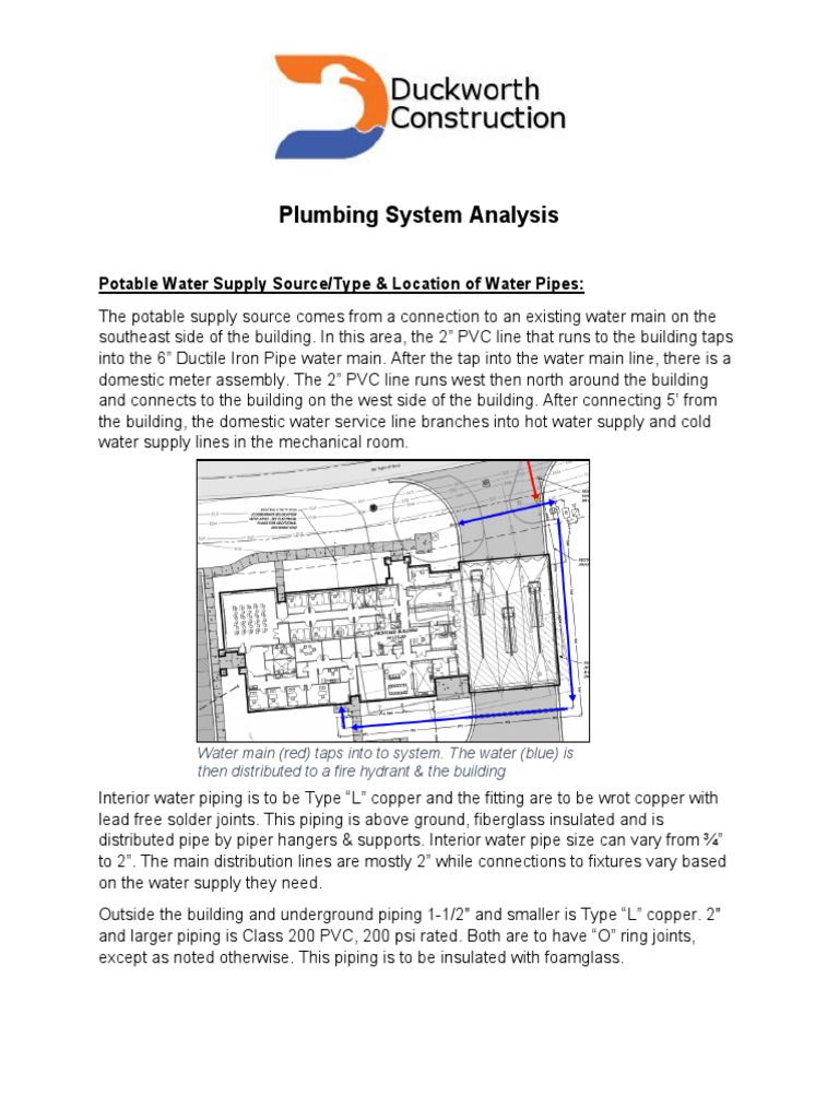 Plumbing System Analysis | PDF | Plumbing | Water Heating