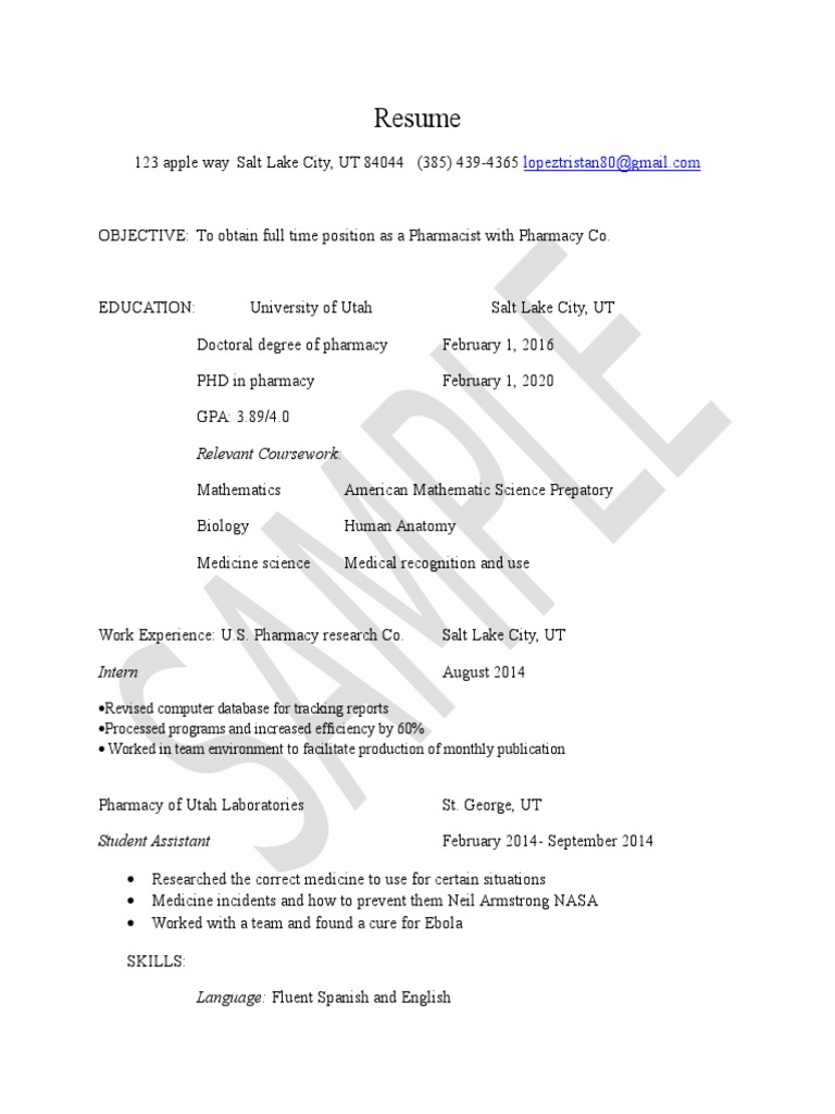 Resume: Relevant Coursework | PDF