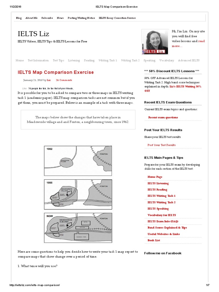 IELTS Map Comparison Exercise | PDF