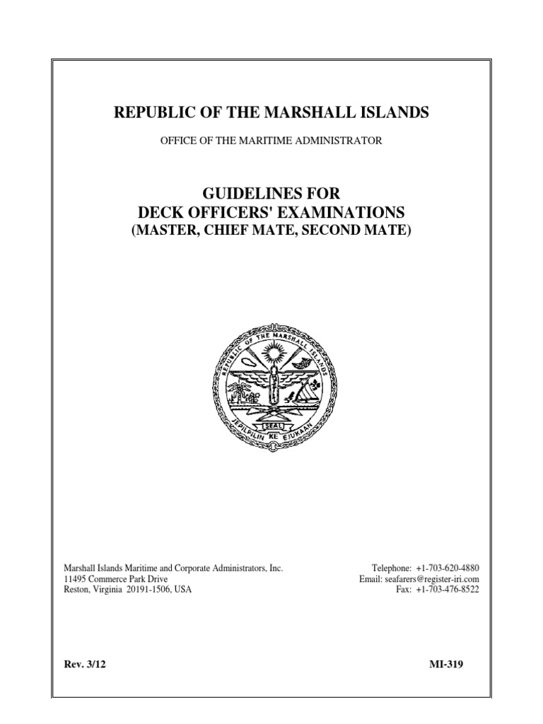 Guidelines For Marine Officers | PDF | Test (Assessment) | Water Transport