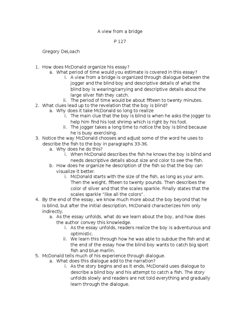 A View From The Bridge | PDF | Essays