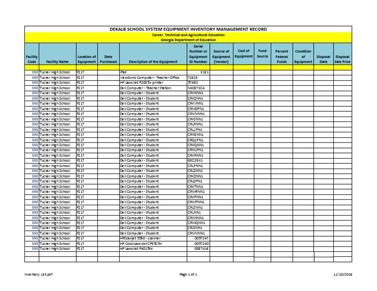 Inventory List | PDF | Dell | Hewlett Packard