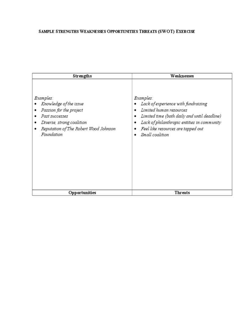 Nonprofit Fundraising SWOT Analysis | PDF | Nonprofit Organization ...