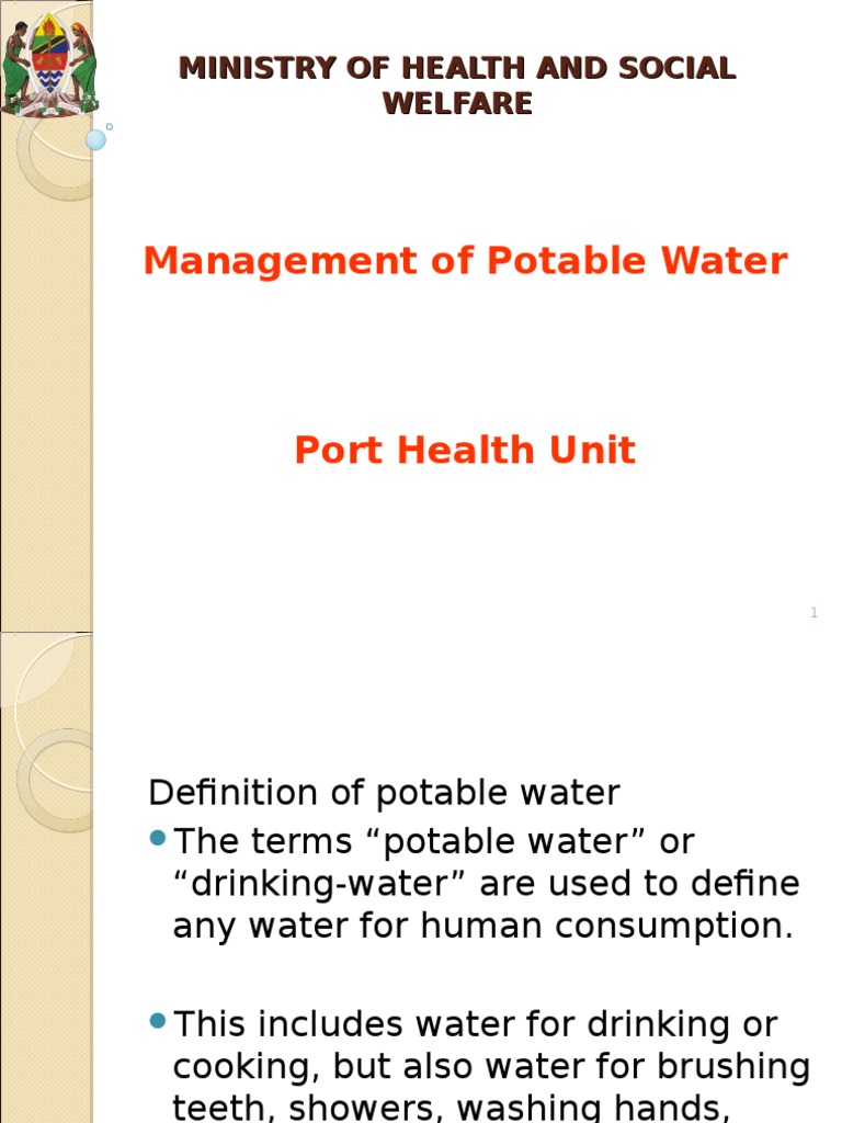 Management of Potable Water | PDF | Drinking Water | Water Supply Network