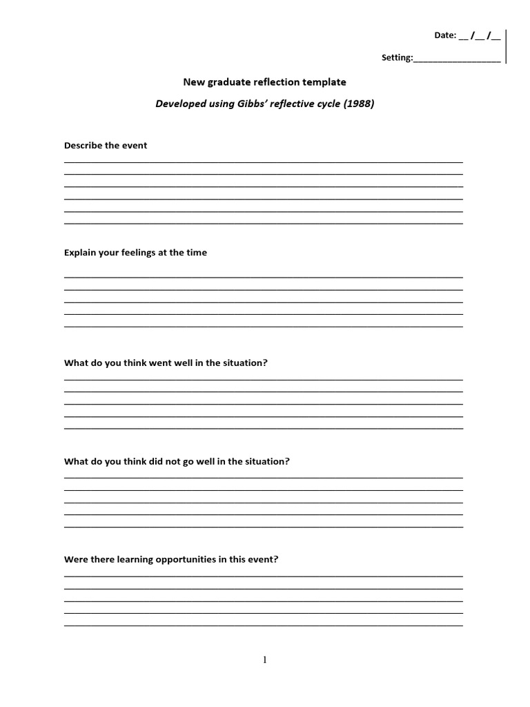 New Graduate Reflection Template | PDF